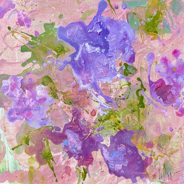 'Petunias’ 12 x 12 Painting – lizahathawaymatthews