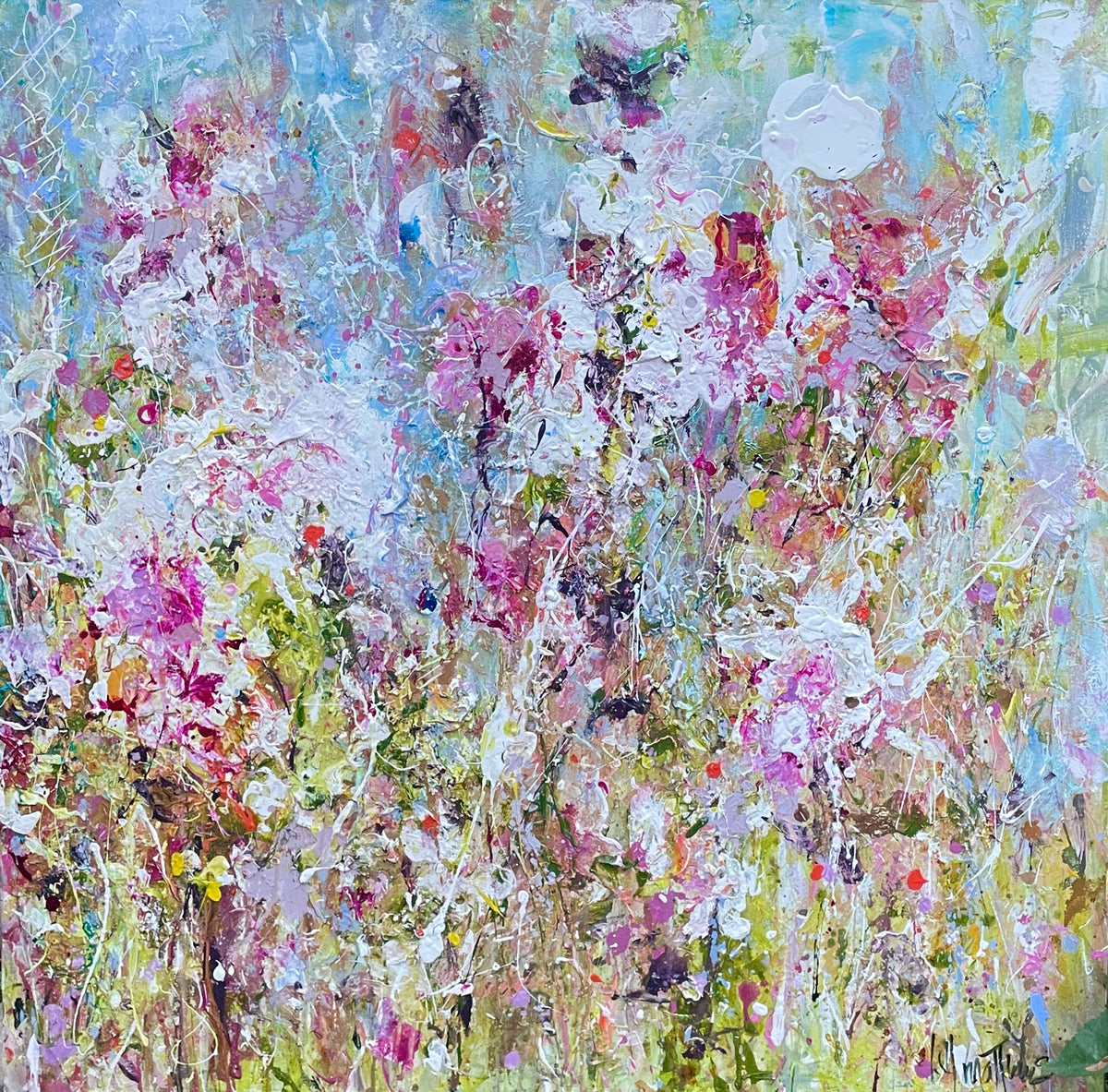 'Bliss' I 36 x 36 Painting – lizahathawaymatthews